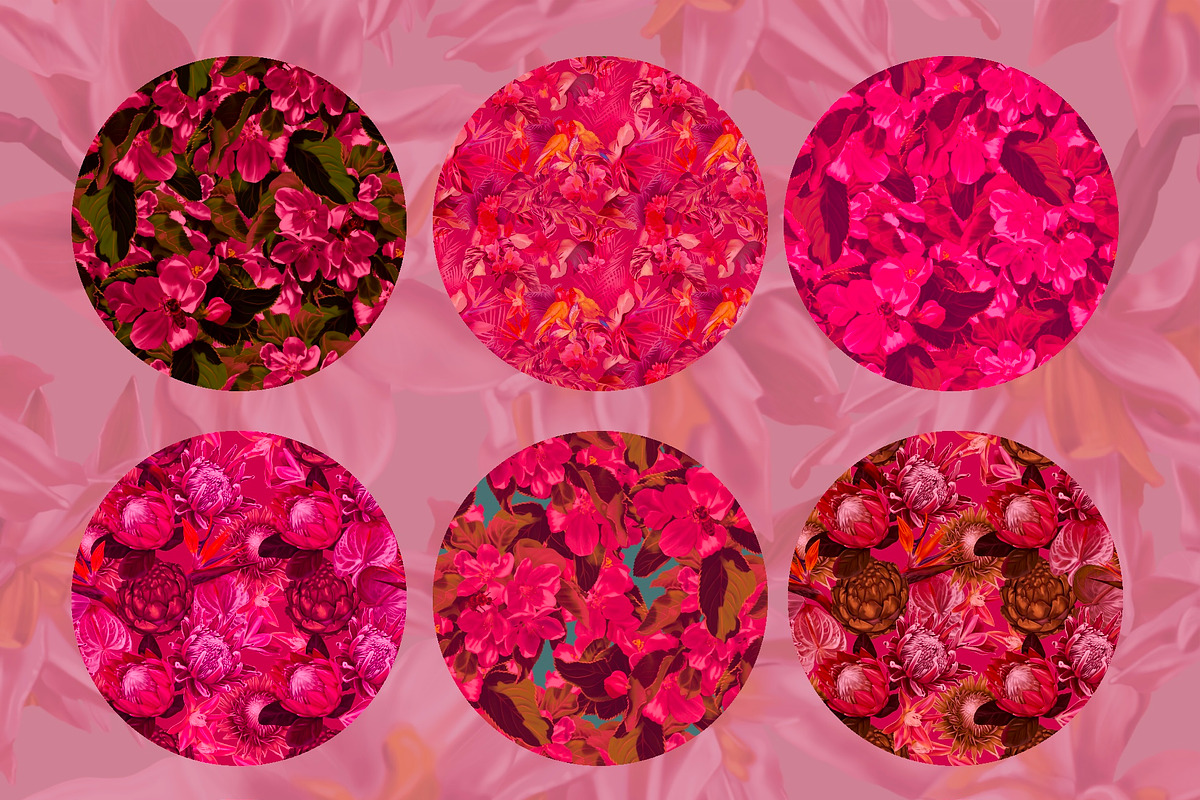 Viva Magenta - pattern collection, a Pattern Graphic by NNclipart