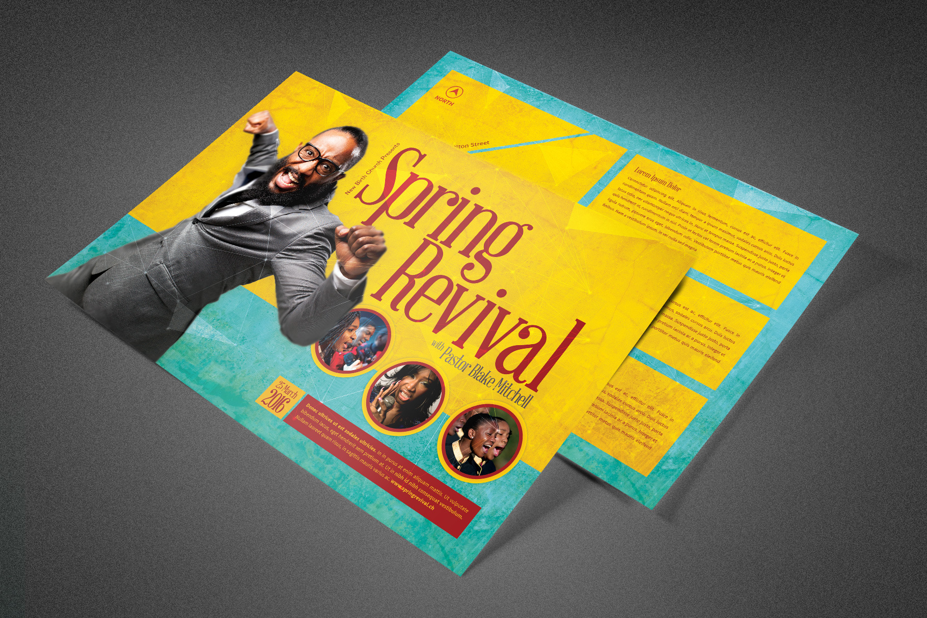 Spring Revival Church Postcard, a Card Template by loswl