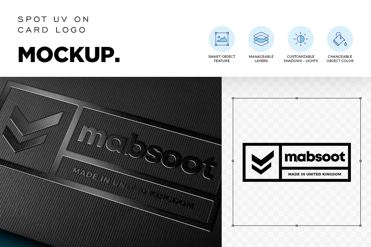 Spot UV Coating Logo Mockup, a Product Mockup by DesignNeutrons