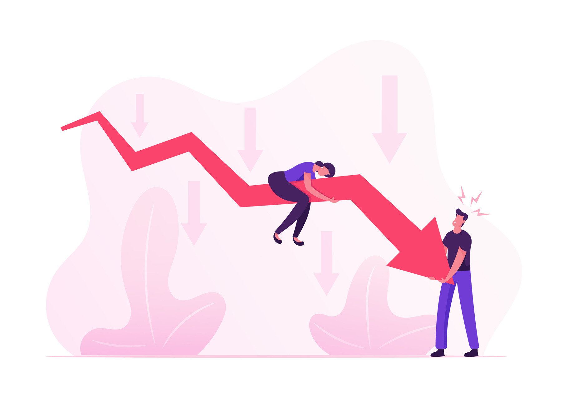 Businesspeople Trying to Rise Up, a Person Illustration by Double Bubble