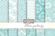 Blue digital paper, a Pattern Graphic by burlapandlace