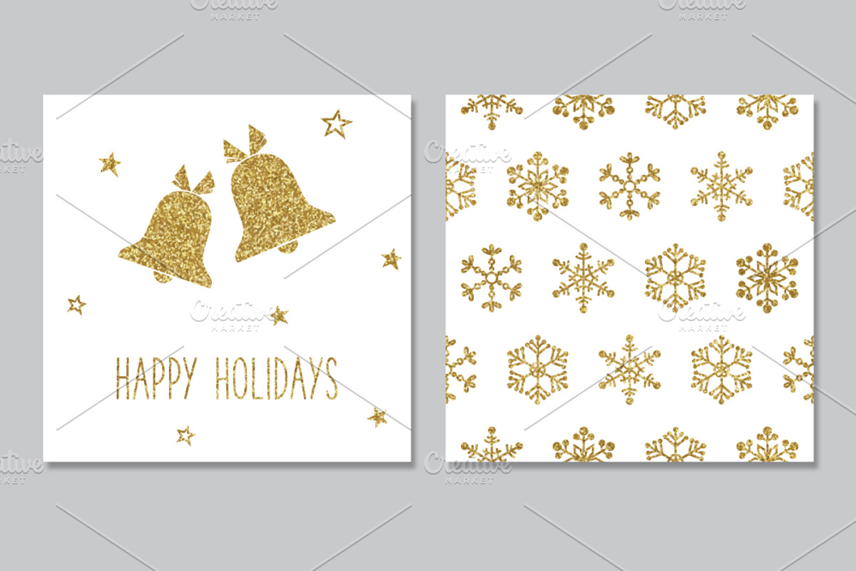 Christmas gold greeting cards, a Card Template by Paper Cards