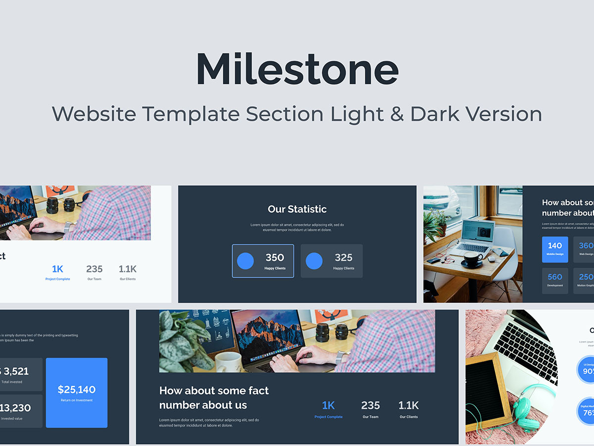 Web Milestone Section Template, a Landing Page Template by Kreativ Space