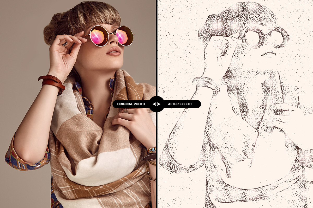 Lines Hatching Photo Effect, a Layer Style Add-On by dokudokunomi