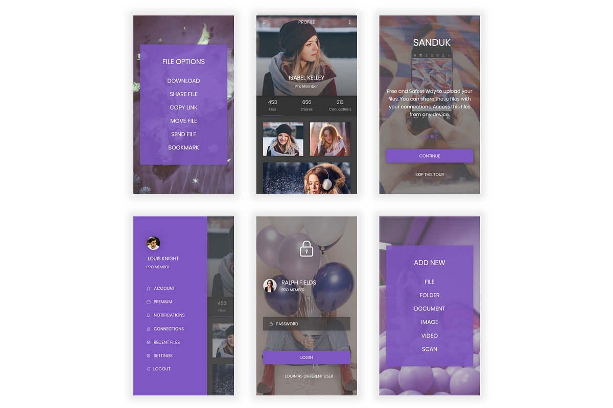 File Sharing Platform Sketch UI Kit, an UI Kit Template by themelove ...
