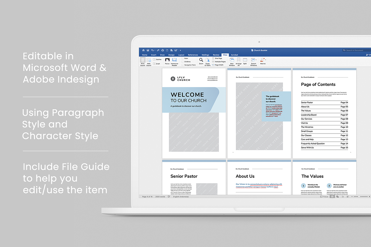 Church Booklet | MS Word & Indesign, a Brochure Template by Leaflove