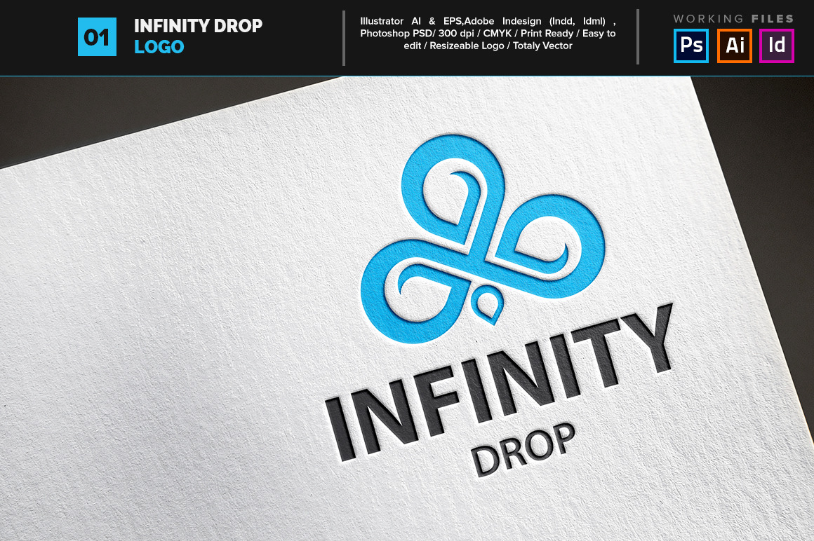 Infinity Drop Logo, a Branding & Logo Template by Layout Design