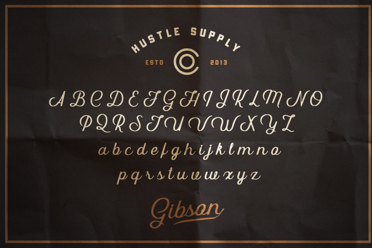 Gibson Script + Extras, a Script Font by Hustle Supply Co.