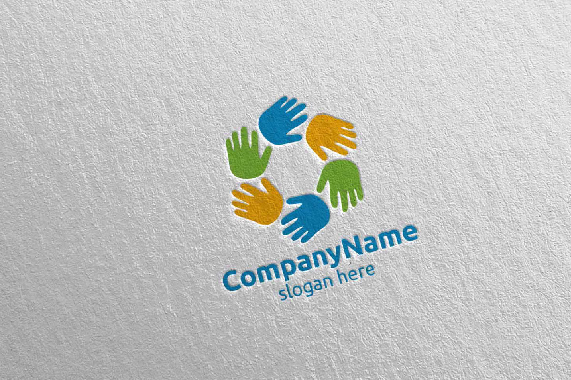 Colorful Children Hand Logo 10, a Branding & Logo Template by denayunebgt