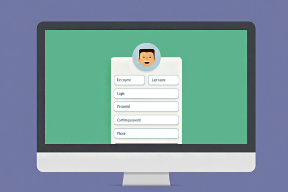 Registration form Vector flat, a Websites & App Template by KULISTOV