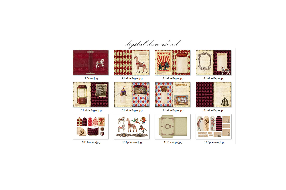 Circus Scrapbooking Kit | Creative Market