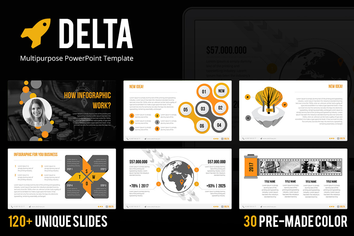 Delta - PowerPoint Template, a Presentation Template by HiSlide.io