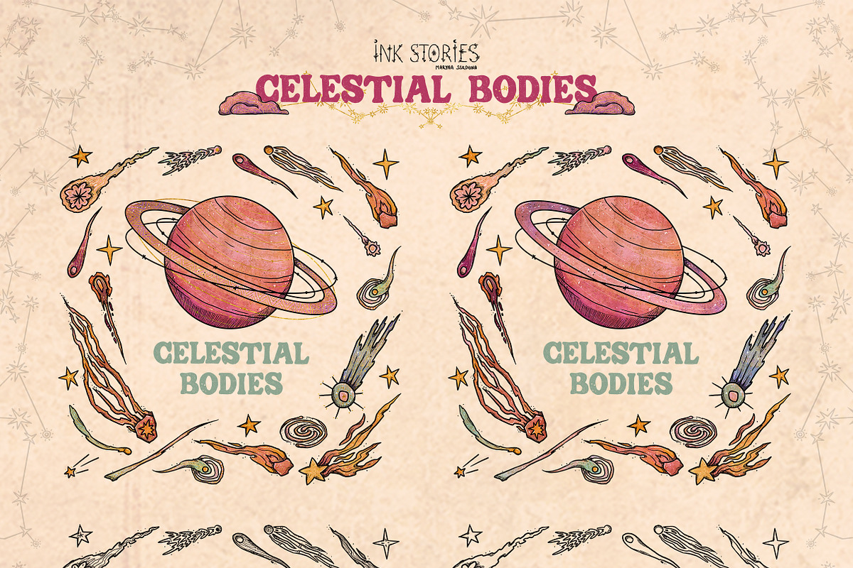 Celestial Bodies, an Object Illustration by Ink Stories