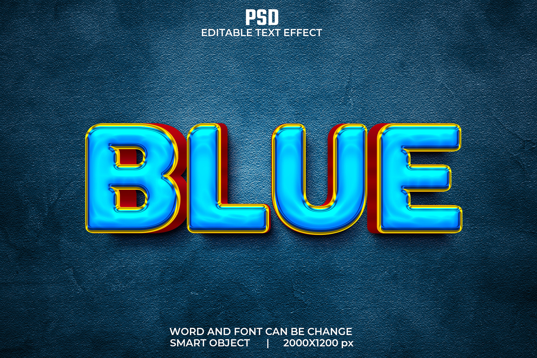 Blue 3d Editable Psd Text Effect, a Layer Style Add-On by bdrobin