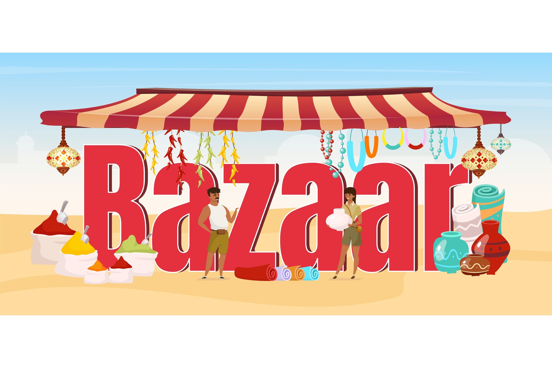 Bazaar word concepts banner, an Illustration by The img