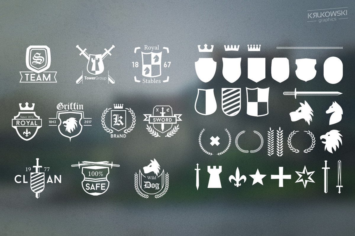 Crest Shield Badges Logos, a Branding & Logo Template by Krukowski Graphics