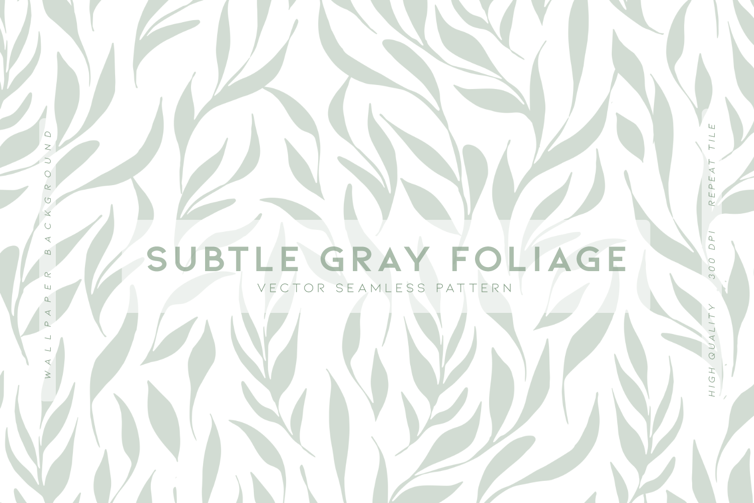 Subtle Gray Foliage | Vector Pattern, a Wallpaper Graphic by MalyskaStudio