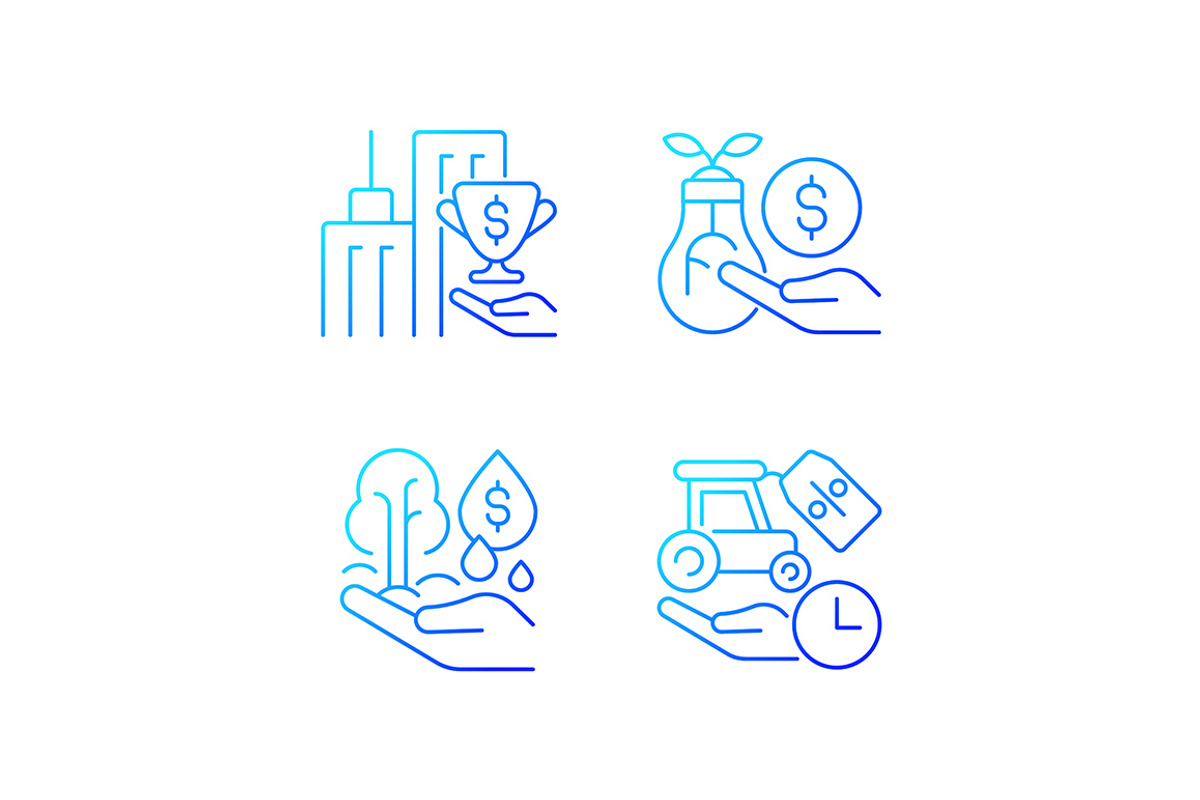 Grant and investment gradient icons, an Outline Icon by bsd studio ...