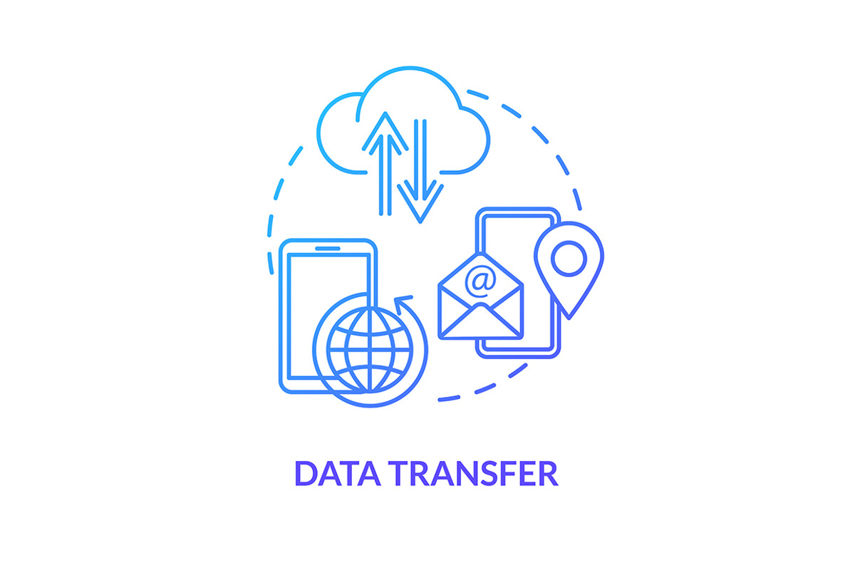 Data transfer blue concept icon, an Outline Icon by IMG visuals icons