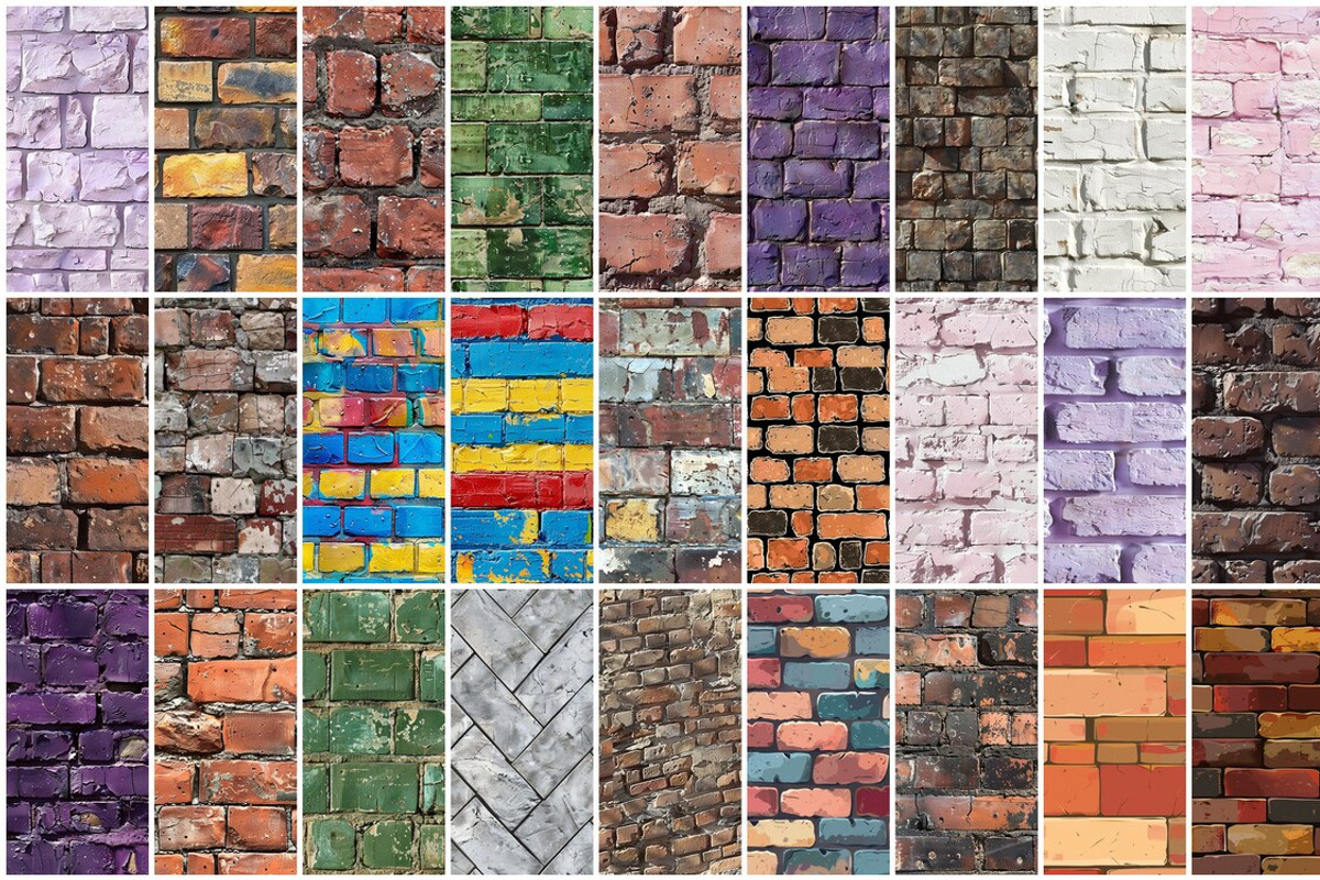 180 Brick Seamless Patterns, a Pattern Graphic by mkStudioLab