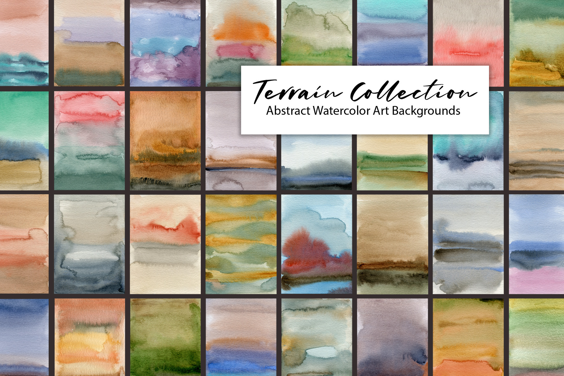 Terrain Watercolor Abstract Textures, a Texture Graphic by Marmoris.Arts