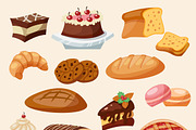 Flat icon pastry and sweets set, an Icon by Macrovector