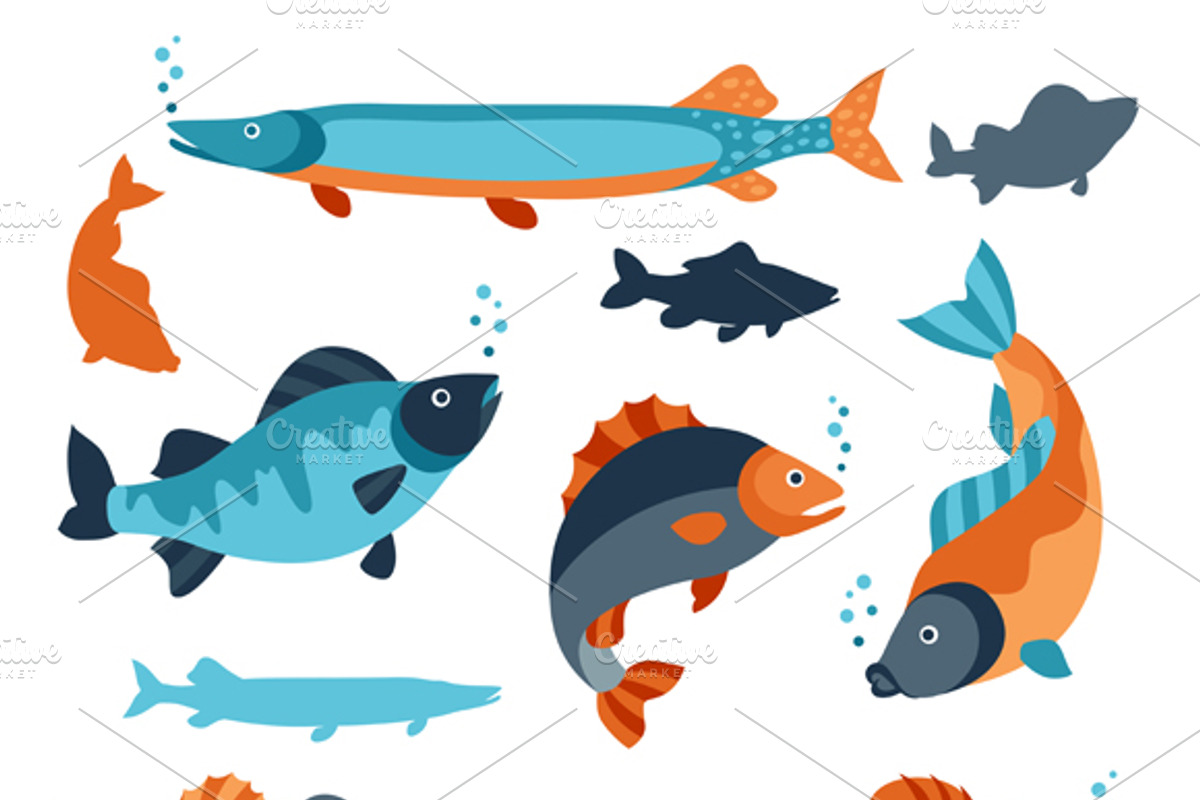 Various stylized fish., an Object Graphic by incomible