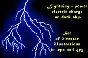 Lightning - power electric charge., an Illustration by Vjom