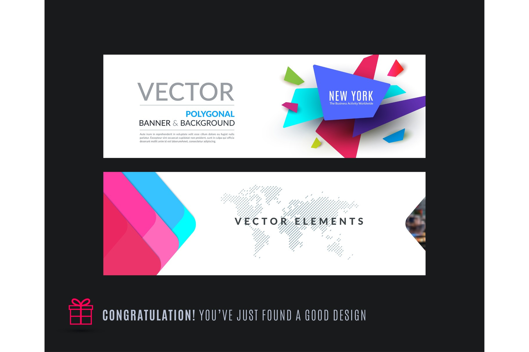 Abstract vector set of modern horizontal website banners with colourful ...