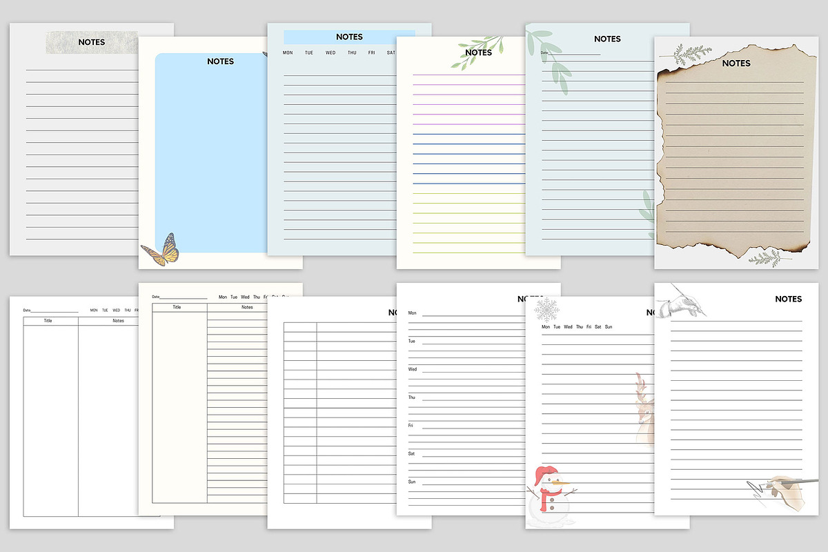 Canva 30 Notebook Pages, a Stationery Template by MaxSimplify
