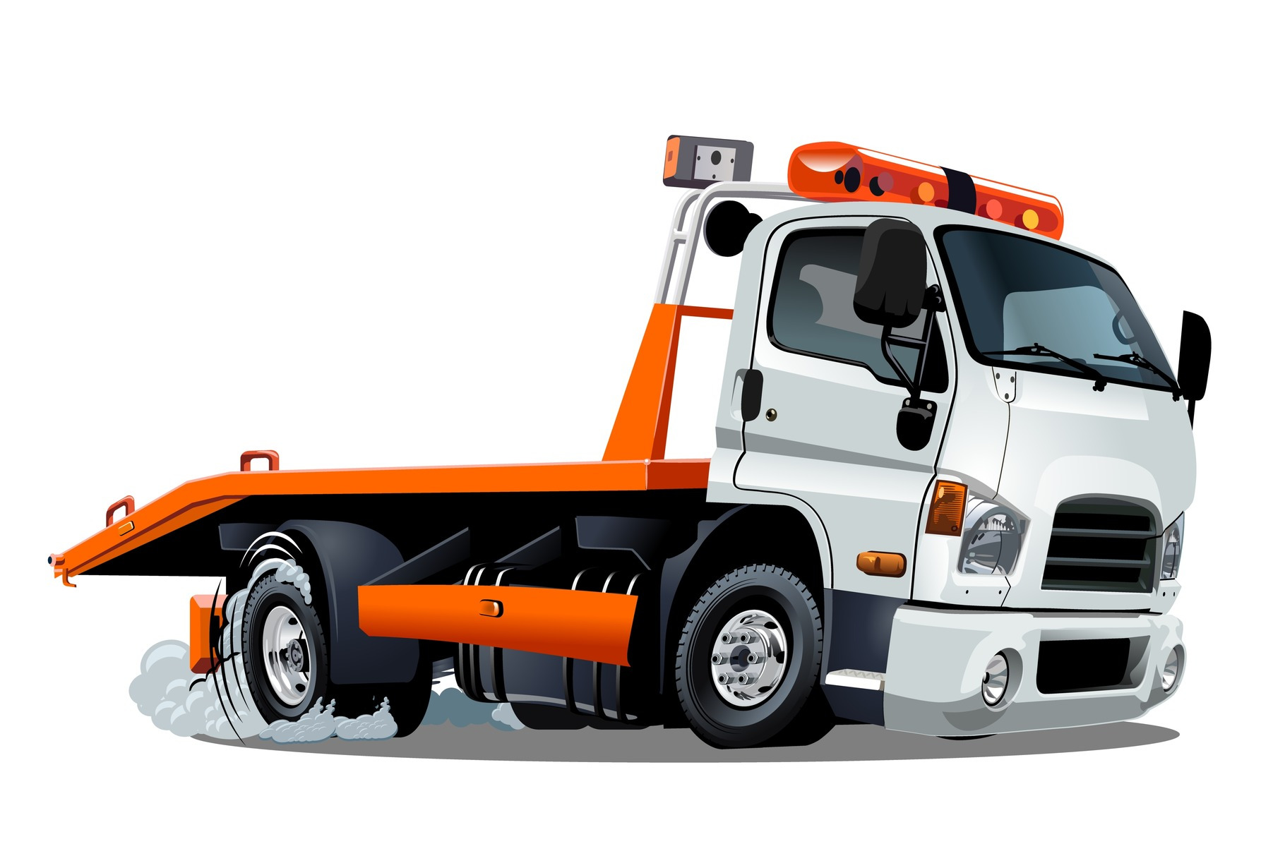 Cartoon tow truck isolated on white, a Transportation Illustration by ...