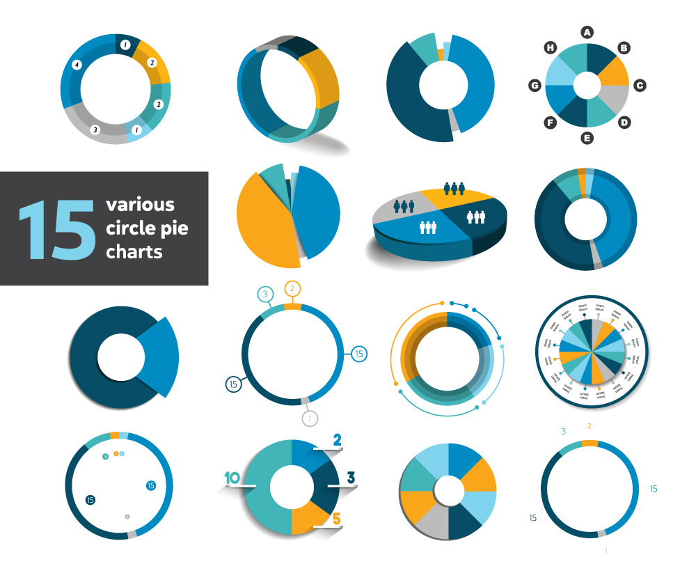 Circle, round charts, graphs. | Graphic Objects ~ Creative Market