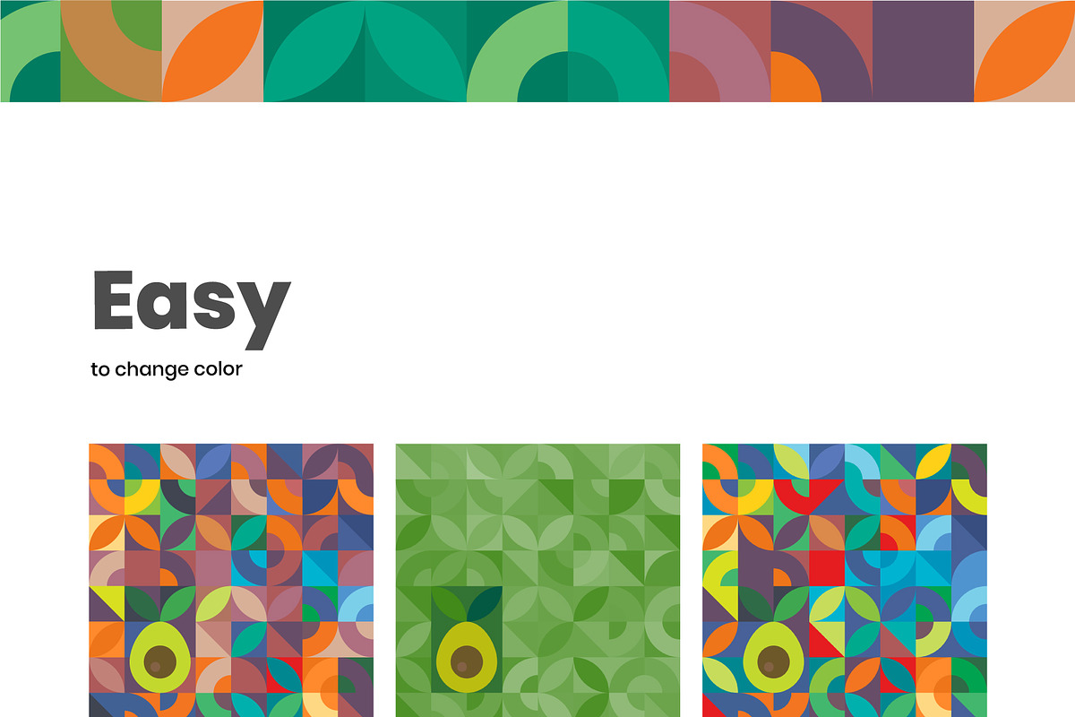 Geometric food patterns, a Pattern Graphic by sunetharts