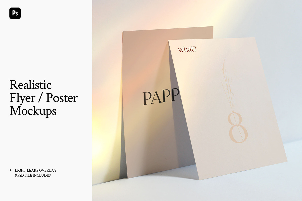 Realistic Flyer Poster Mockups, a Print Template by Mockstore
