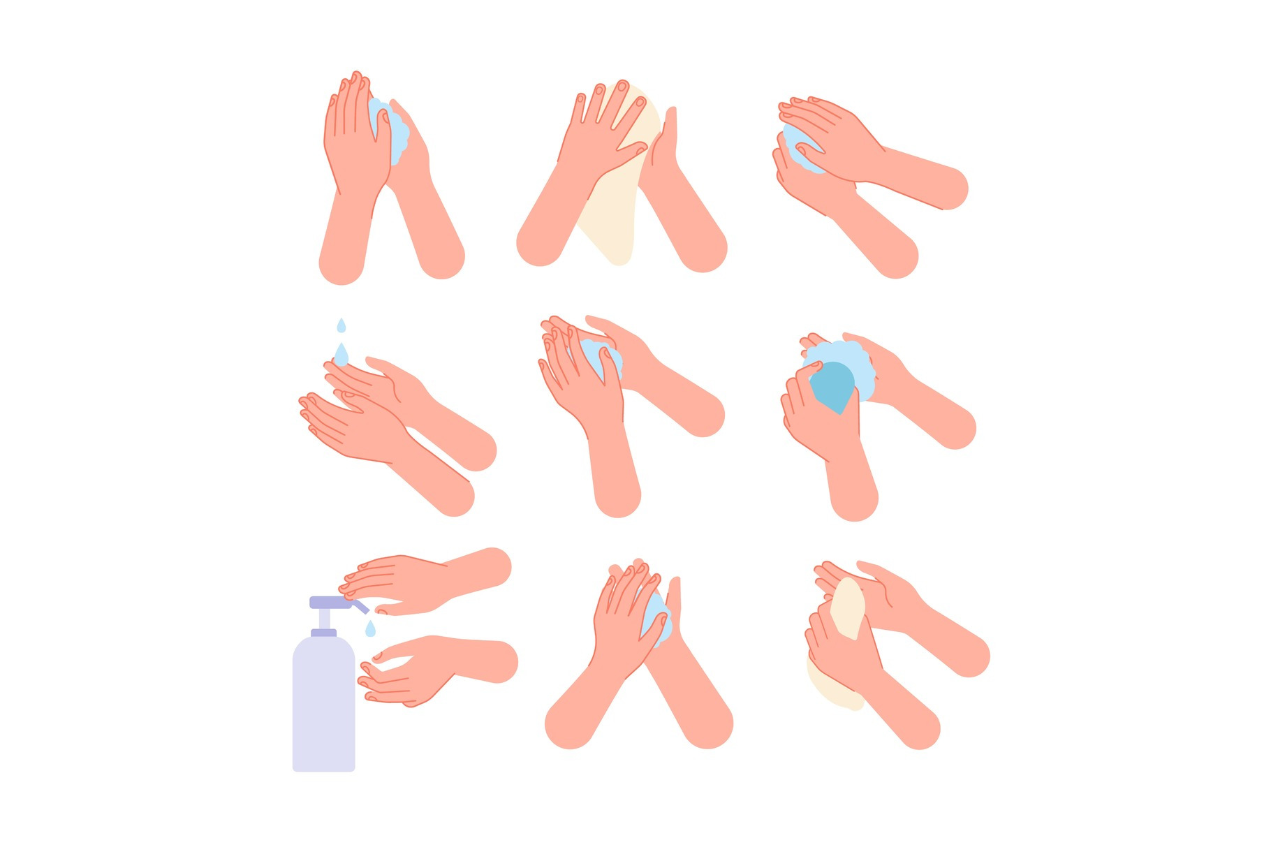 Hand hygiene. Hands washing steps, a Graphic by Valerie Bodnar
