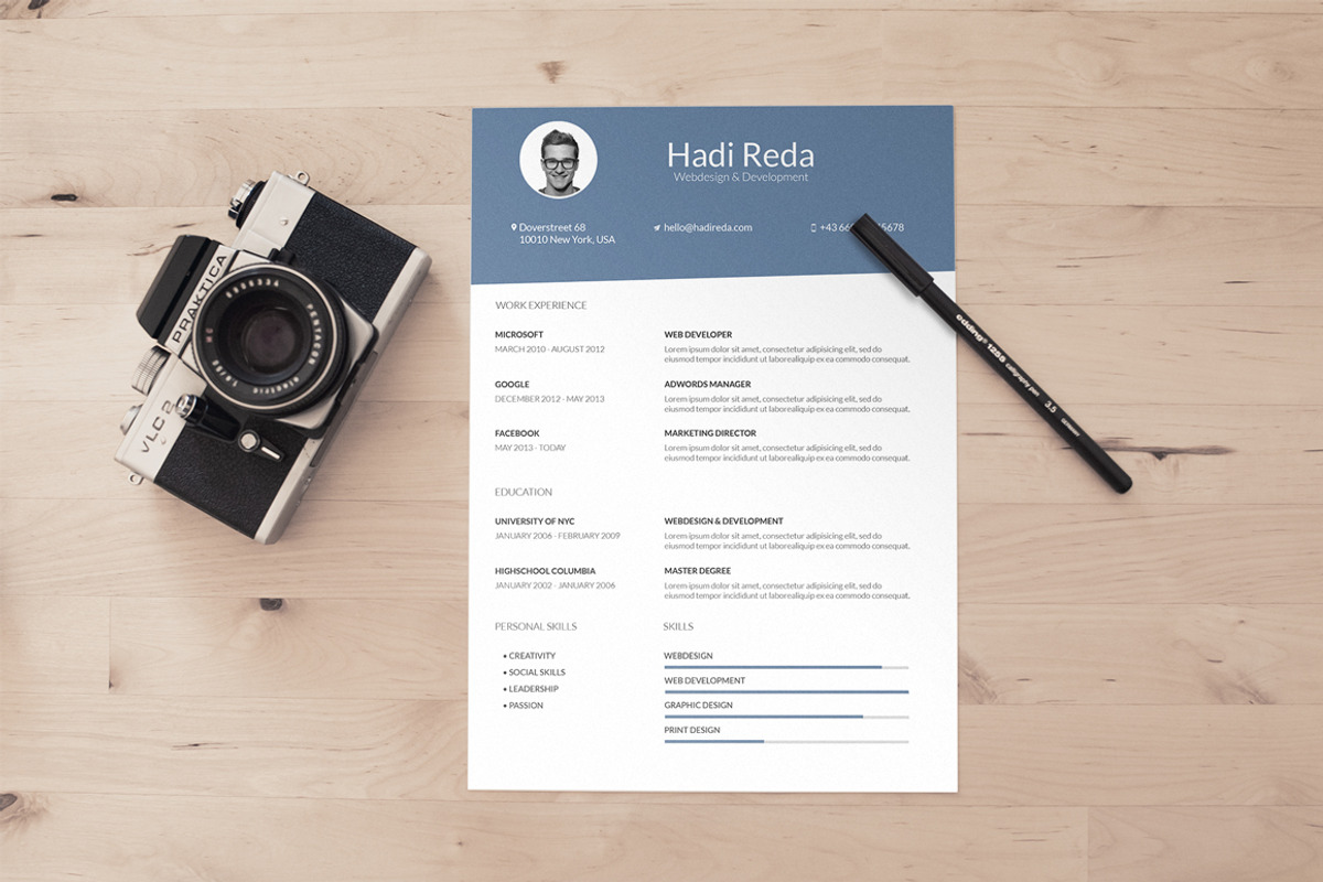 A4 Curriculum Vitae Resume Template, a Resume Template by athadi