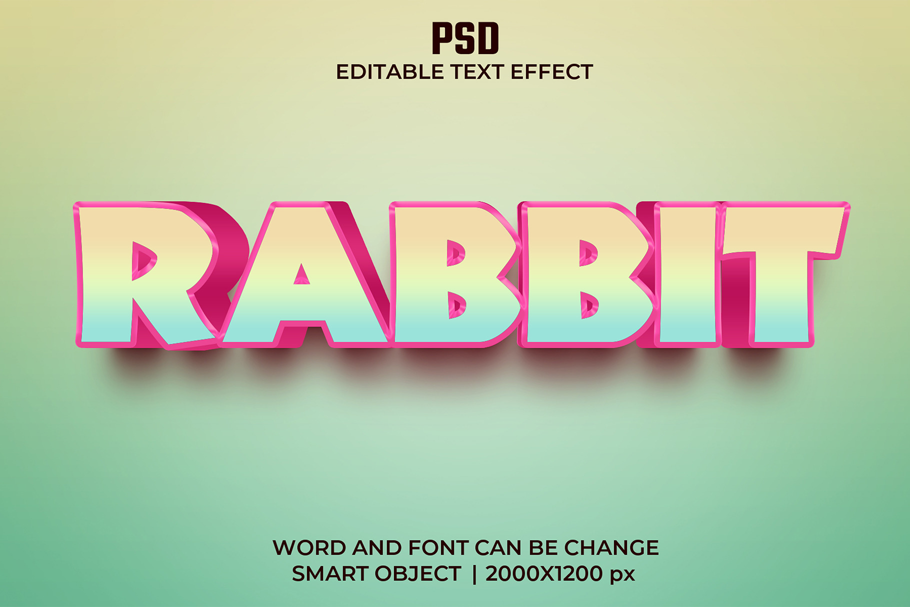 Rabbit 3d Editable Psd Text Effect, a Layer Style Add-On by bdrobin