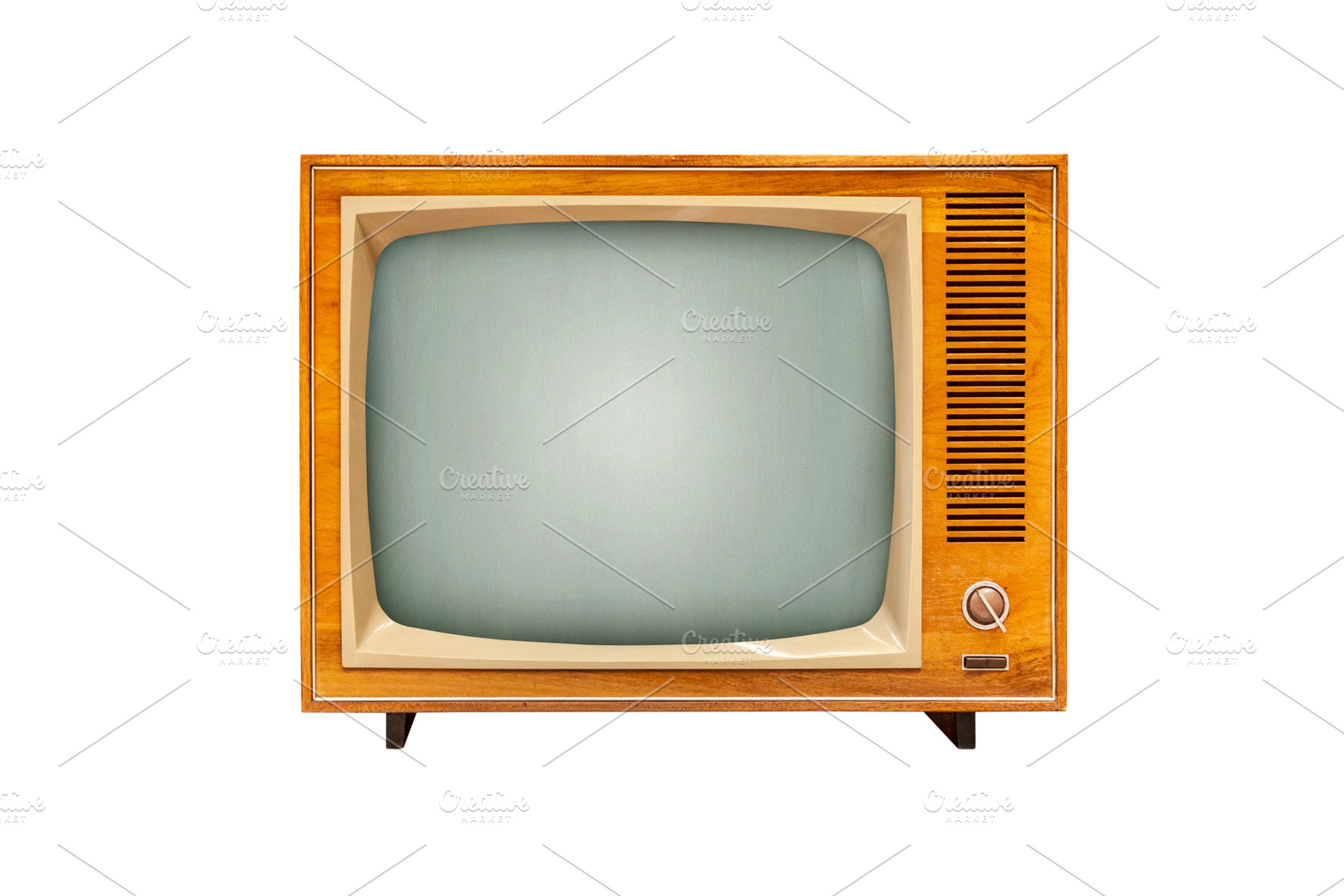 Vintage analog TV set isolated, a Technology Photo by BOOCYS