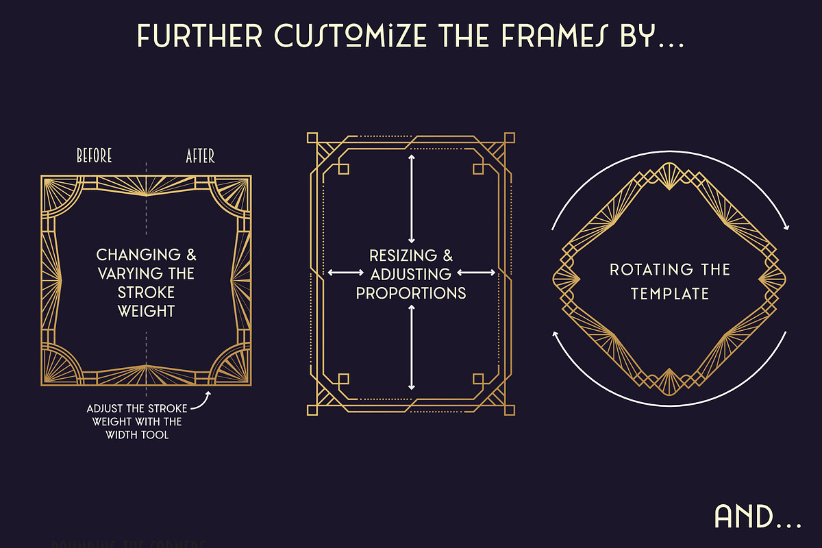 Art Deco Border & Frame Builder, an Object Graphic by The Artifex Forge