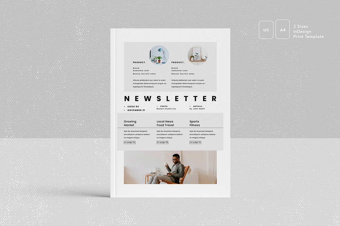 Newsletter Template, a Magazine Template by Designsoul14