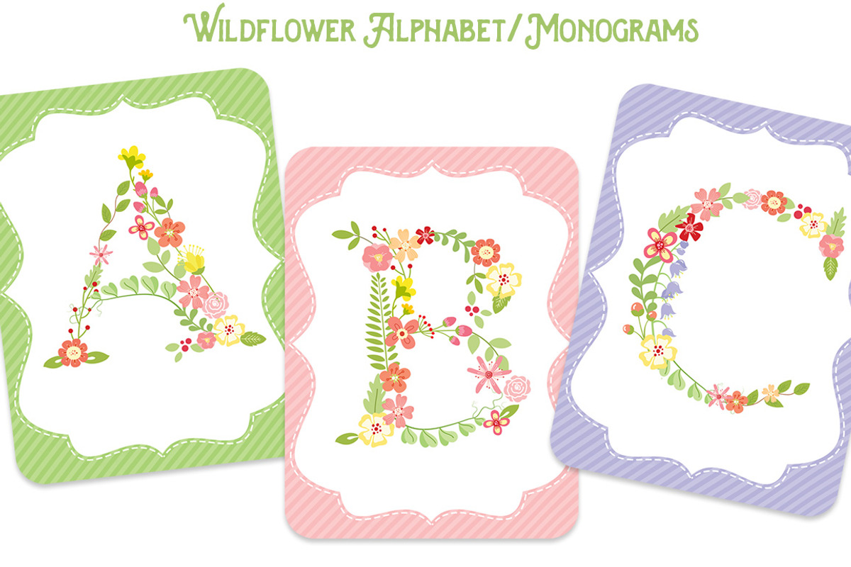 Wildflower Alphabet + Bonus Numbers, an Illustration by Studio Kitsch