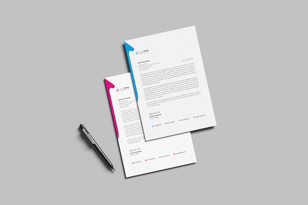 Letterhead Mockup, a Print Template by Alhaytar