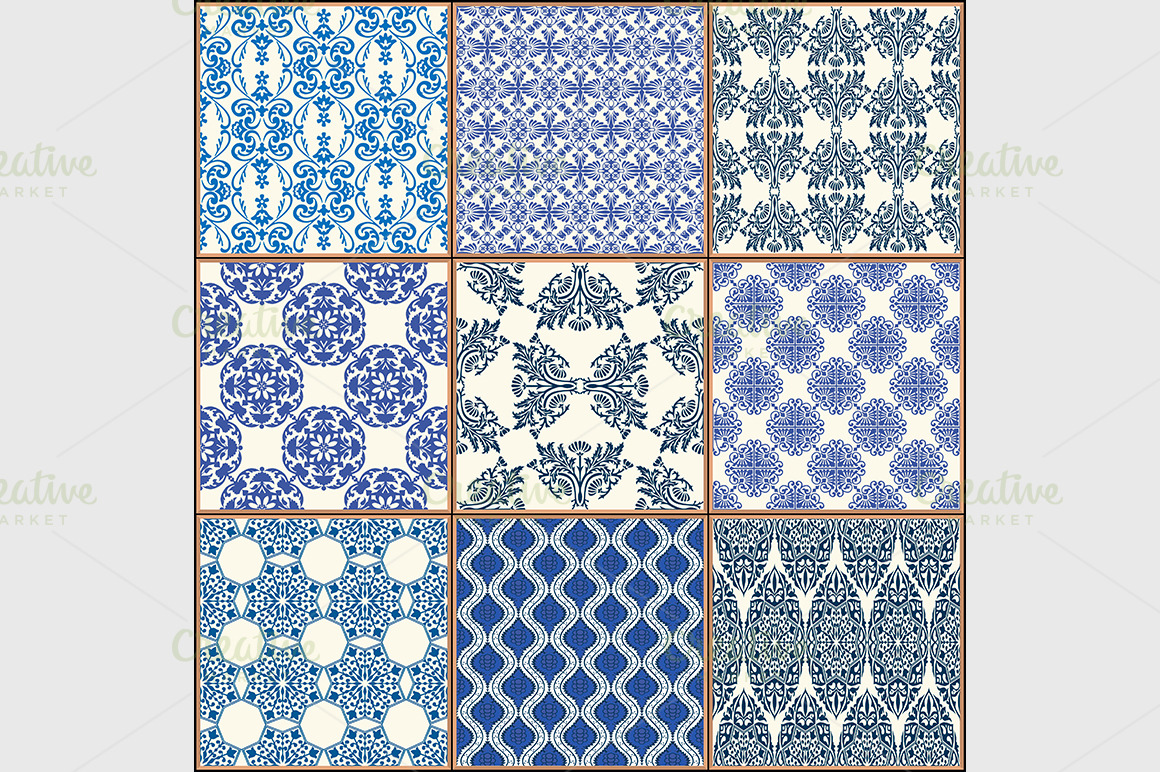 ceramic tiles set, a Decorative Illustration by IllustrationArtShop