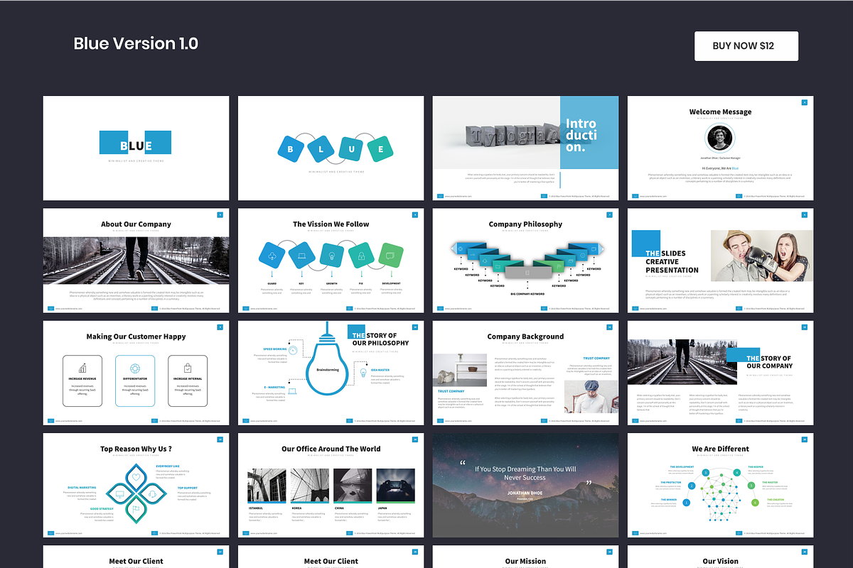 Blue - Powerpoint Template, a Presentation Template by Mikokit