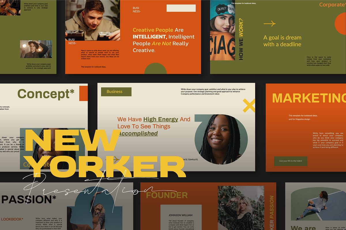 New Yorker - Google Slides Template, a Presentation Template by merakistd