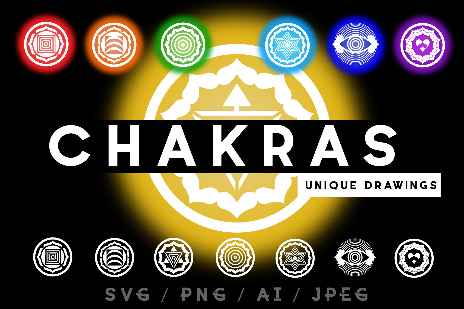 Chakras. Unique drawing. SVG, a Decorative Illustration by Aleksandra ...