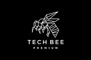 tech bee geometric polygonal logo, a Branding & Logo Template by vastard