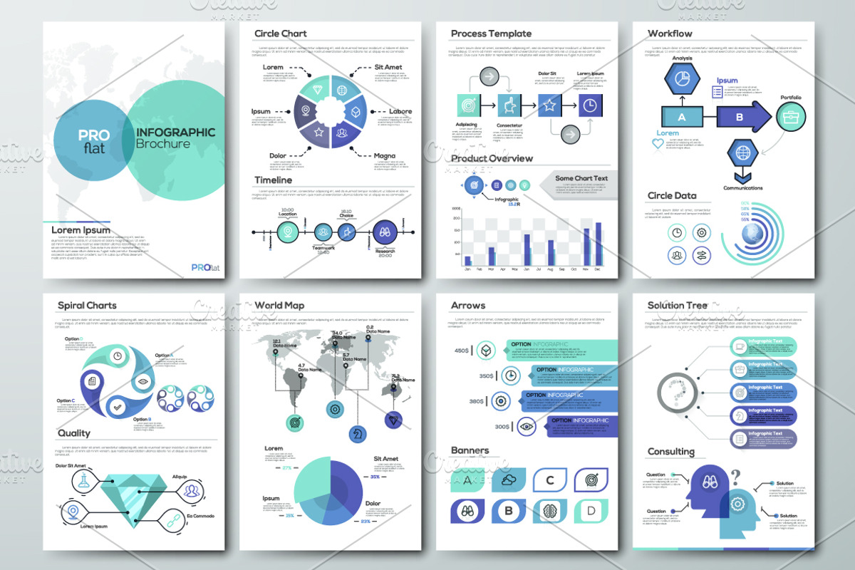 Pro Flat Infographic Brochure 9, a Presentation Template by Andrew Kras ...