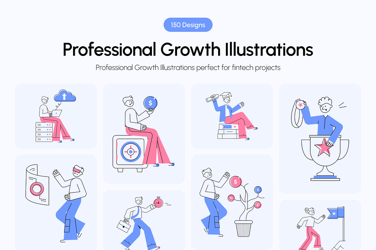 Professional Growth Illustration Set