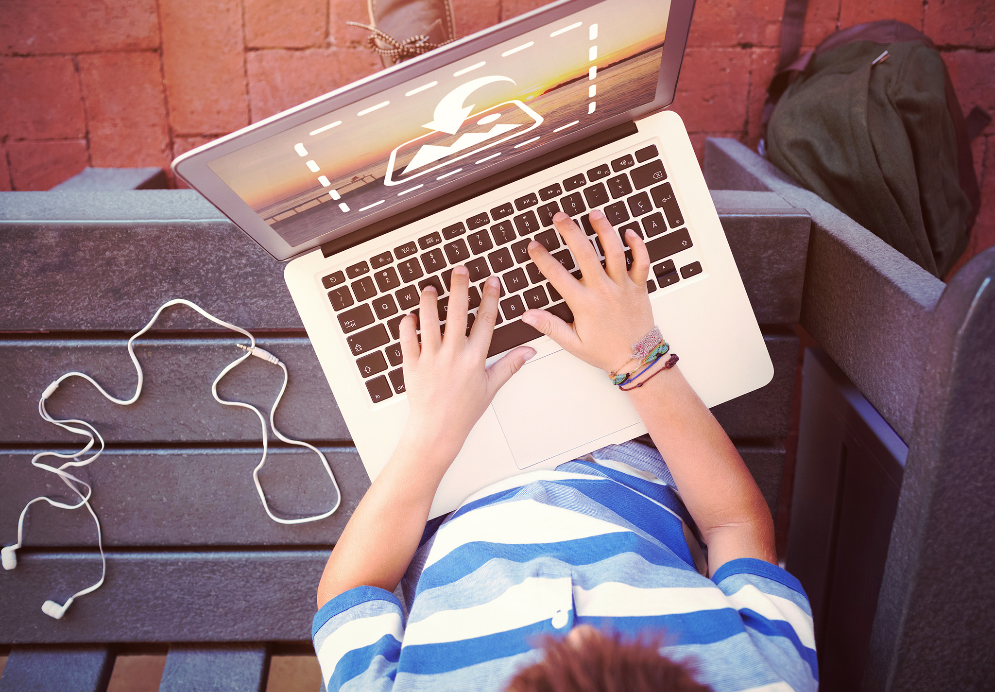 Boy With Laptop Mockup, a Templates & Theme by wavebreak